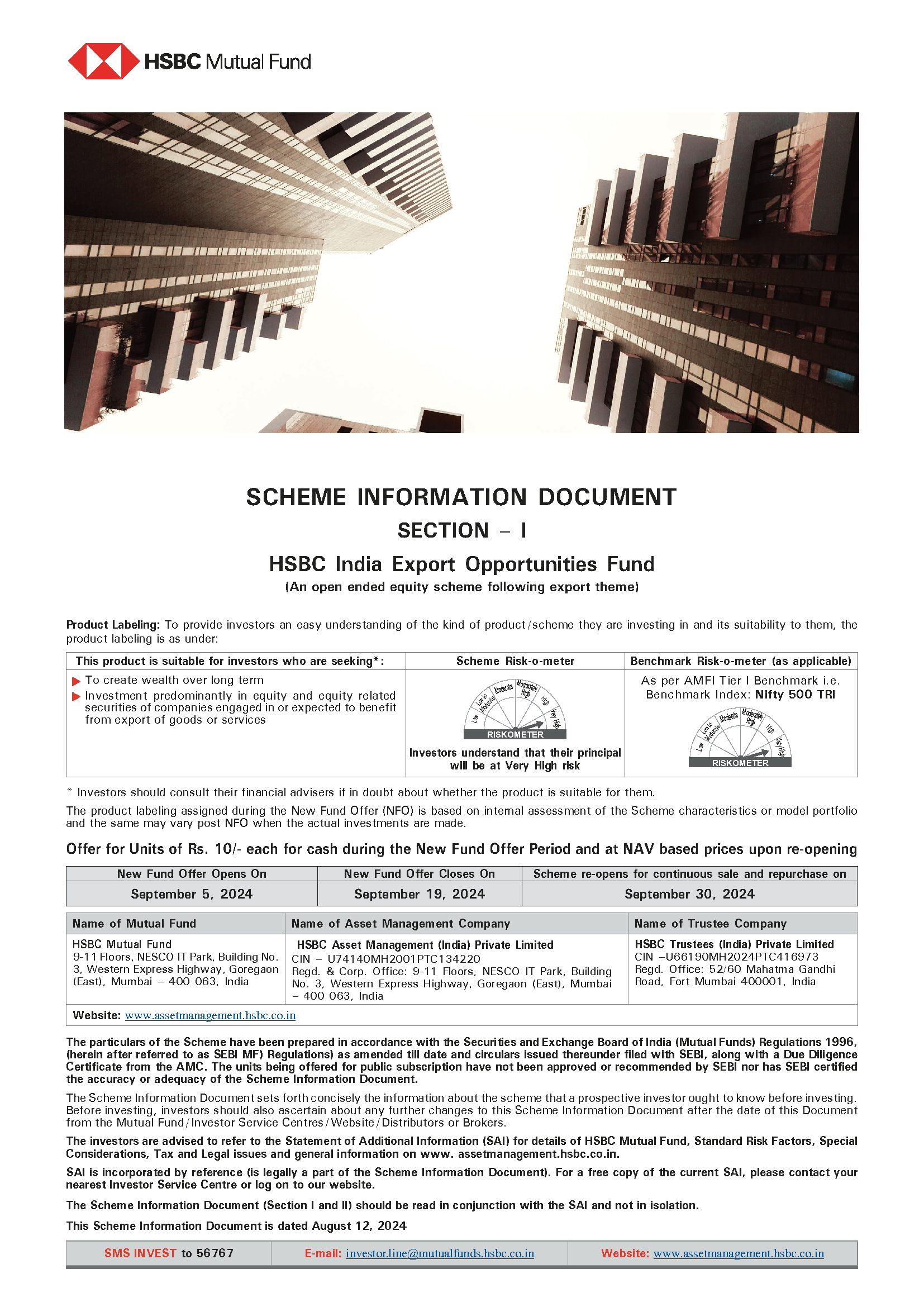 HSBC India Export Opportunities Fund NFO